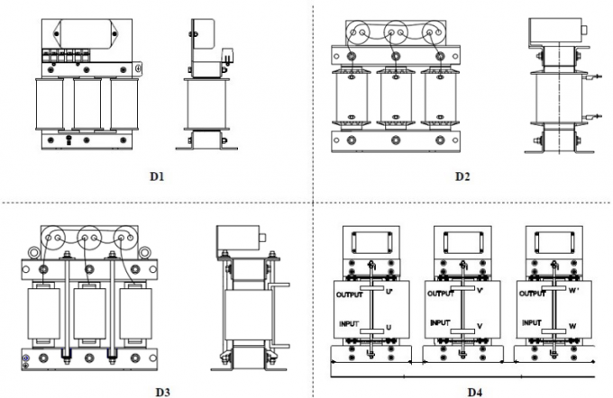 IP00 380VAC 5A-1000A Sine Wave Filter For VFD Frequency Converter
